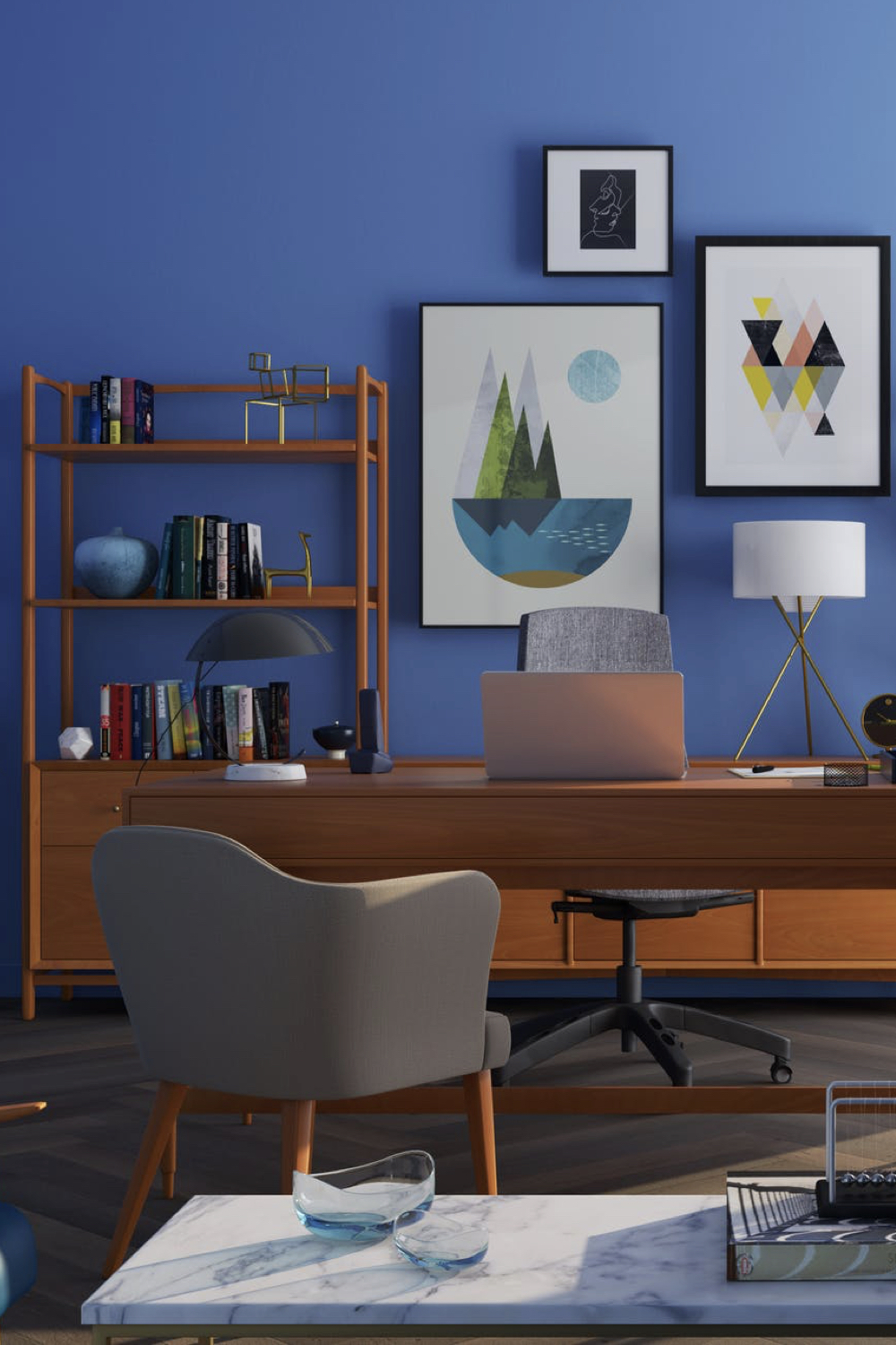 idee decoration bureau couleur bleu 4 | Cocon - déco & vie nomade