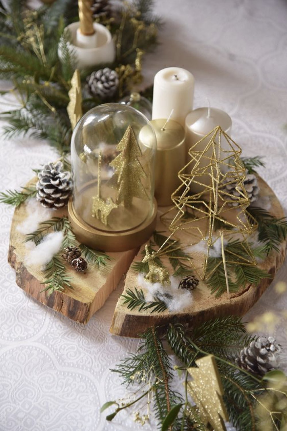 Confectionner un centre de table pour noël