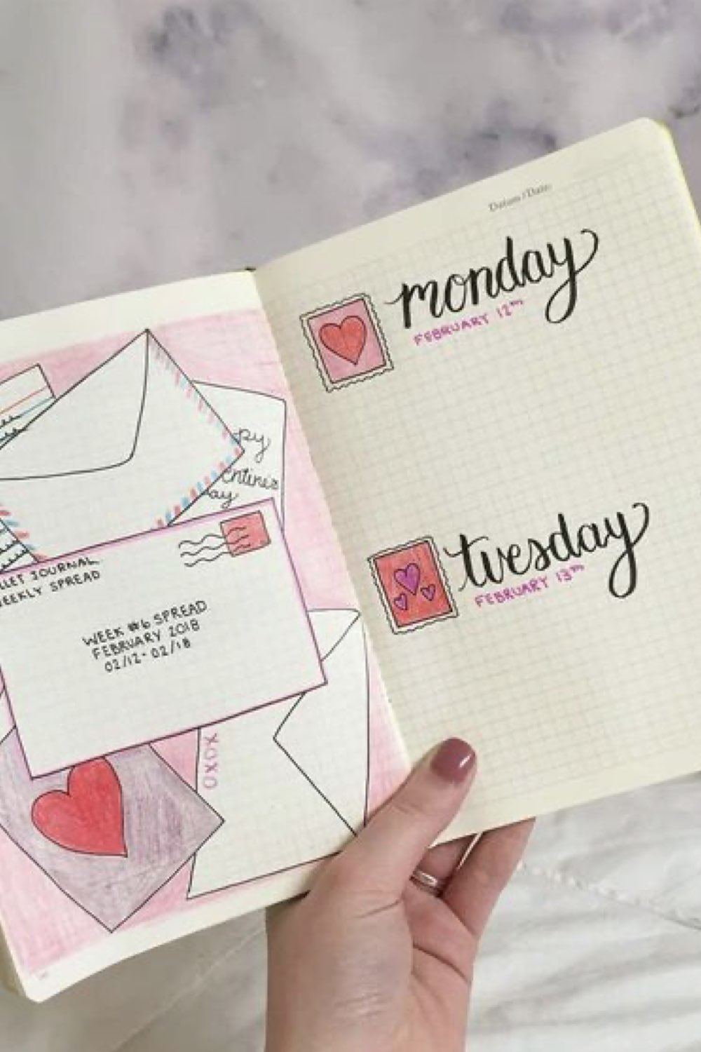 Journaling | Le bullet journal décoré à l’occasion de la Saint Valentin ...