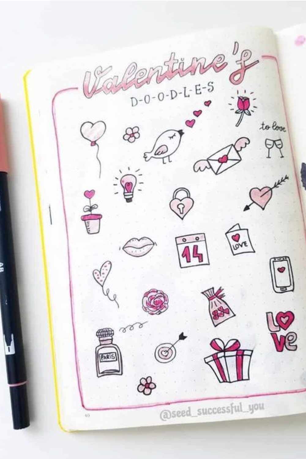 Journaling | Le bullet journal décoré à l'occasion de la Saint Valentin ...