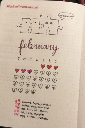 Journaling | Le bullet journal décoré à l’occasion de la Saint Valentin ...