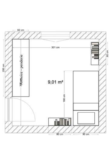 Agencer une chambre d’enfant double de 9m2 (avec plans)