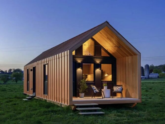 Une cabane moderne où se trouve l’essentiel | visite déco