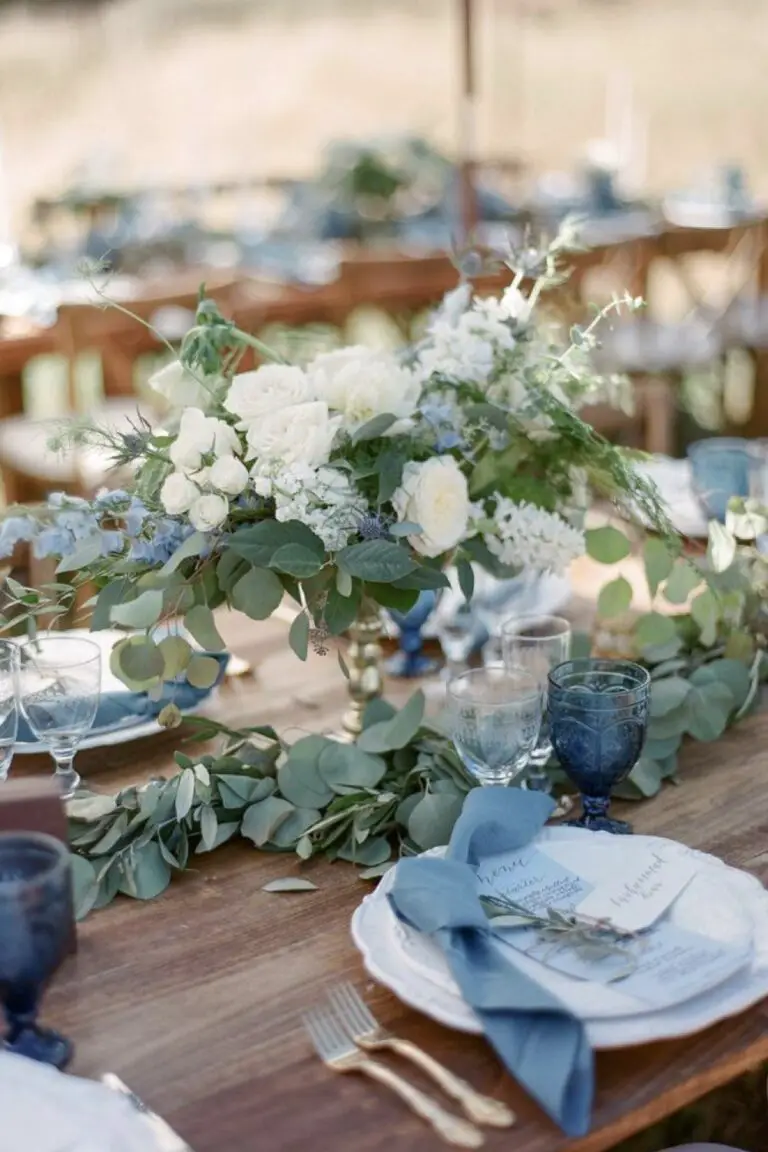 Mariage En Bleu Et Blanc