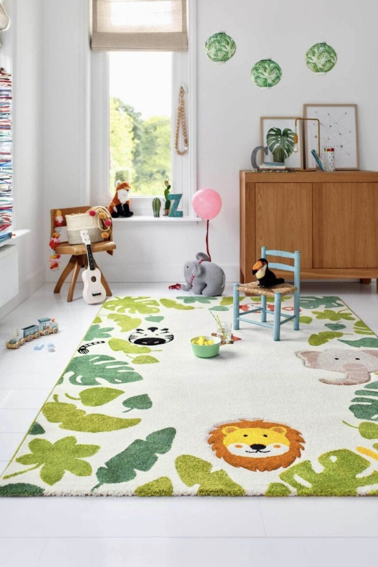 Tapis animaux pour une chambre d’enfant nature et douce