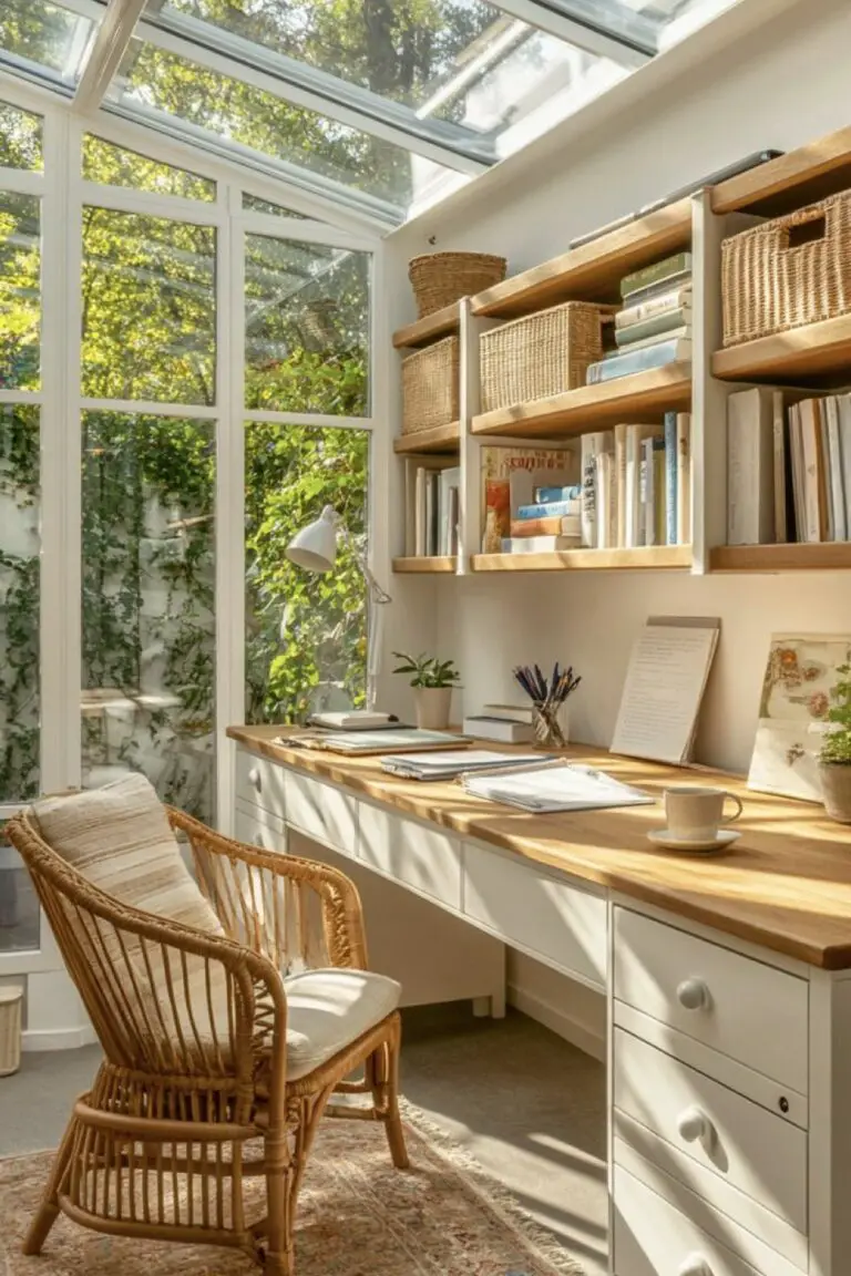 Aménager un bureau pour travailler dans la véranda