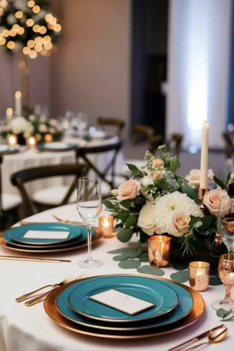 Mariage en bleu sarcelle pour une réception élégante